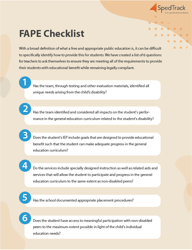 FAPE Checklist 6 Guidelines For A Compliant Learning Environment